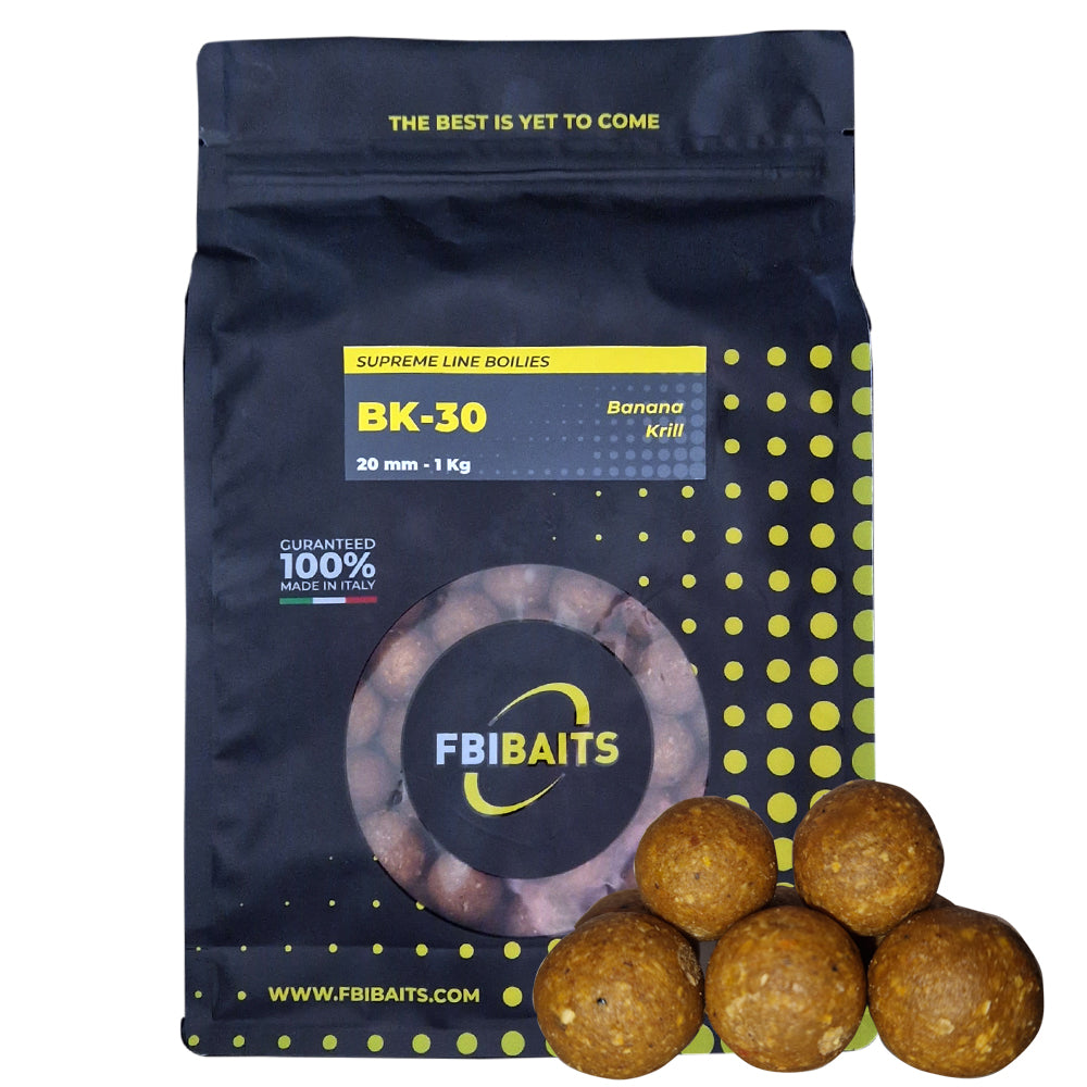 Boilies BK-30 Carpfishing – Con Krill Fermentato e Farine Premium, 20m